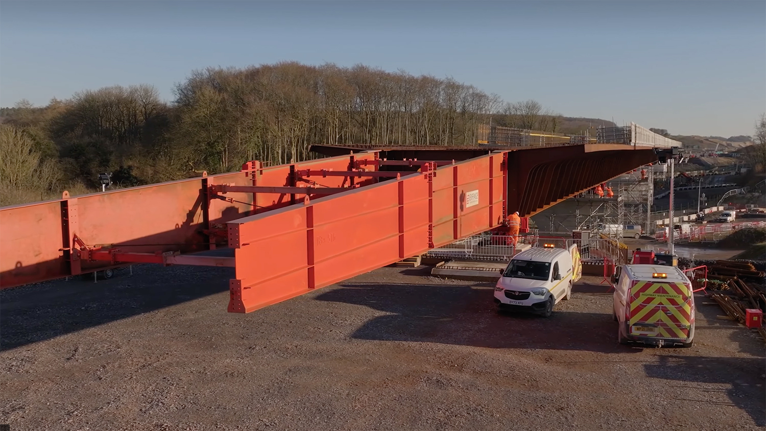 Video | HS2 slides 4,500-tonne deck into position at Small Dean viaduct