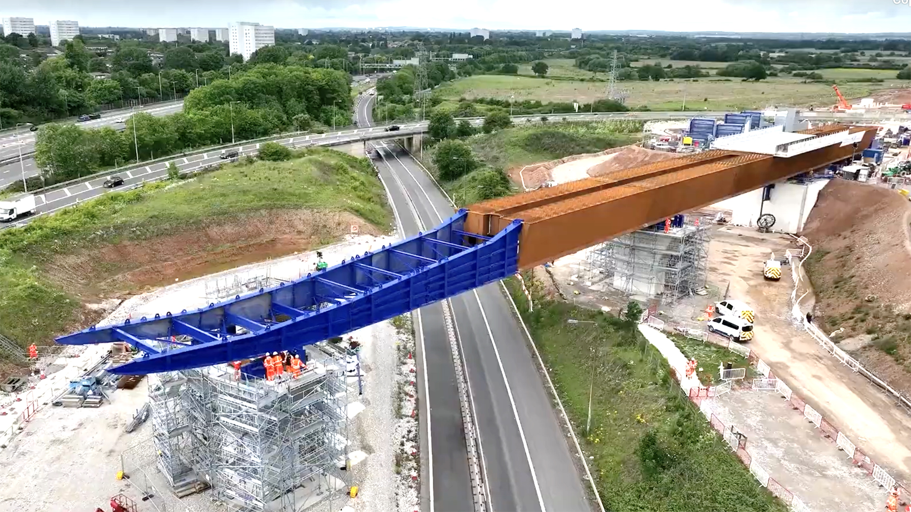 Video | HS2 slides first part of 320m viaduct into position ...