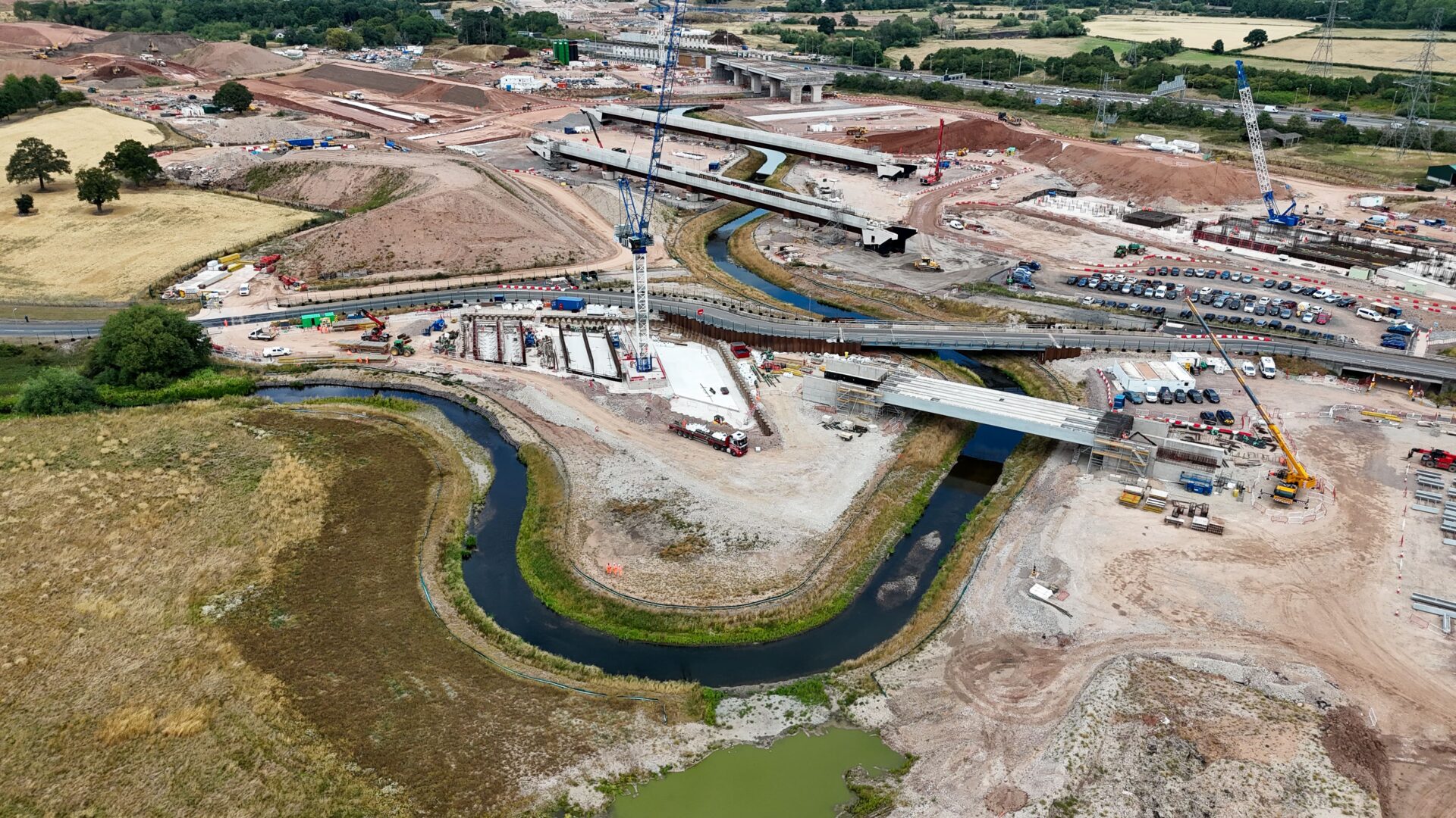 Video | Drone footage shows HS2 river realignment - Construction Management